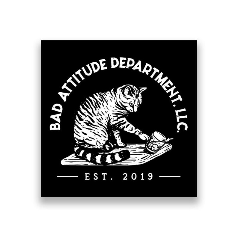Bad Kitty Logo Sticker Black from Bad Attitude Dept | Etsy