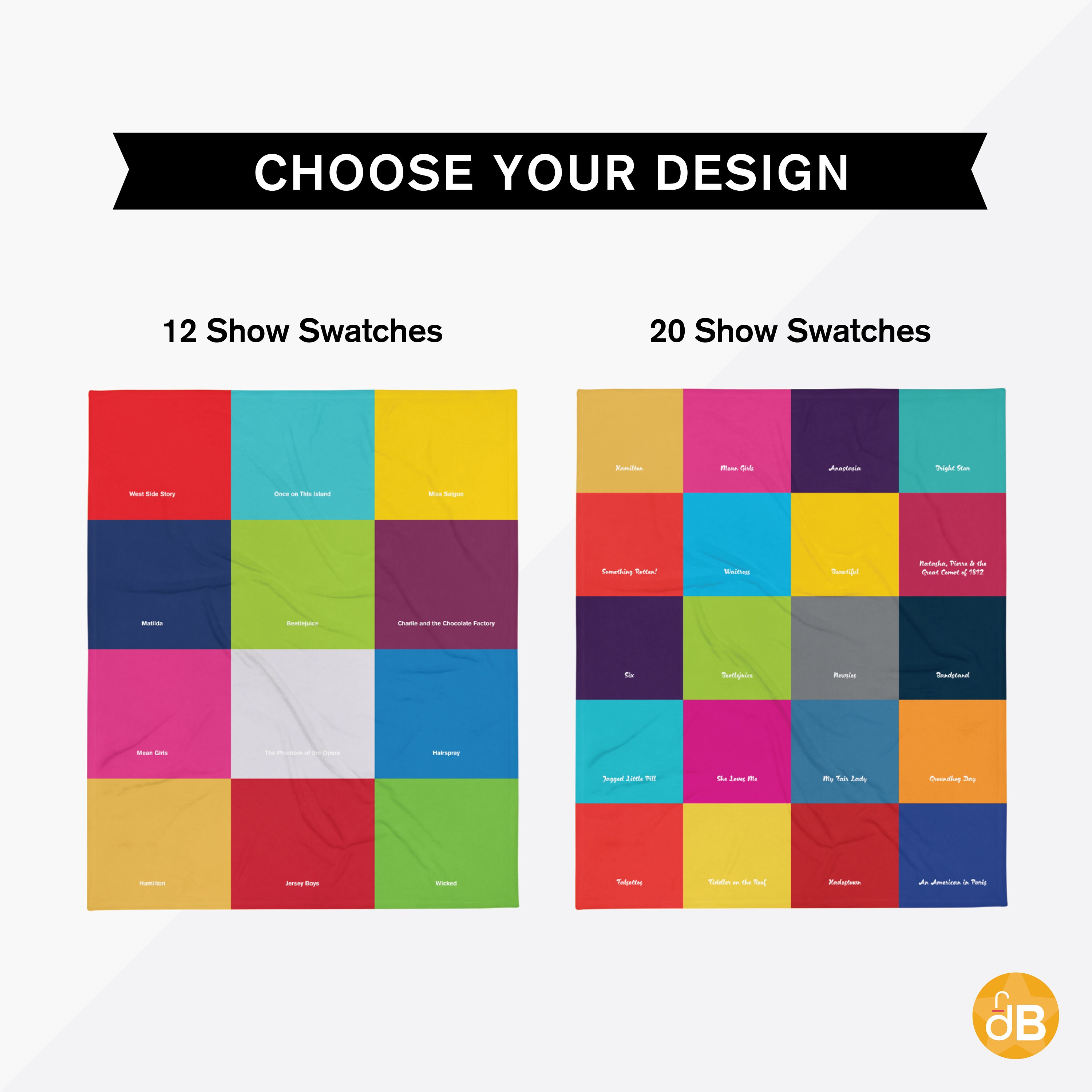 CUSTOM BROADWAY BLANKET, Pick Your Shows, Soft Throw Blanket, Color ...