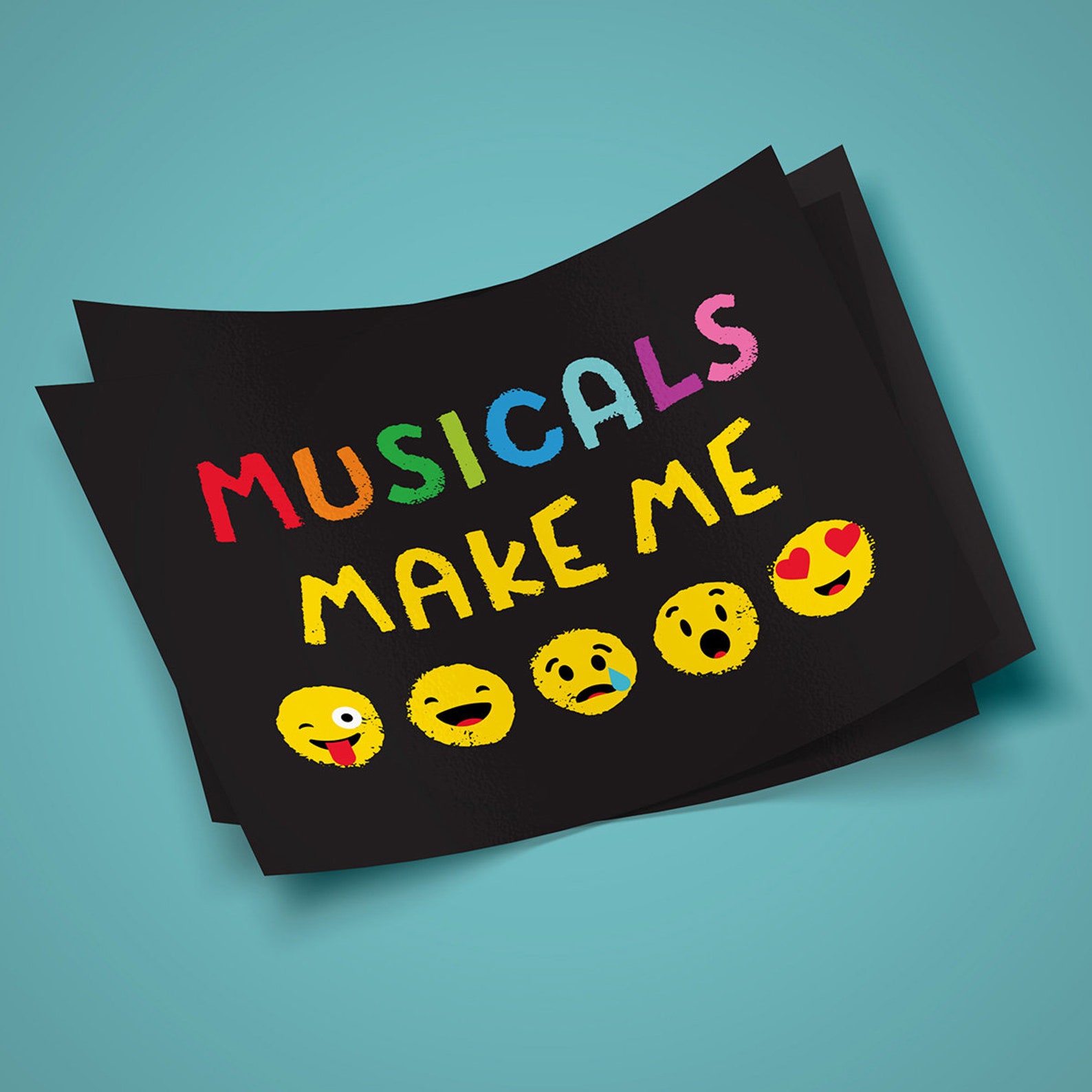 Emoji Sticker Musical Theater Broadway Show Emojiland | Etsy