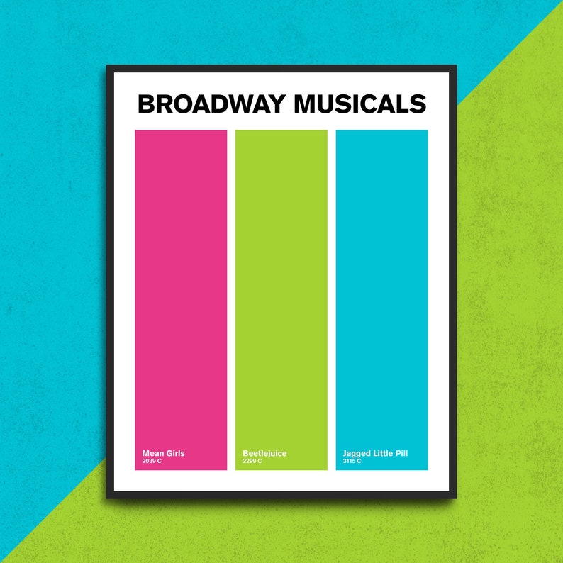 CUSTOM BROADWAY POSTER, Digital Download, Color Swatches, Musical ...