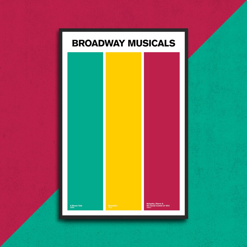 CUSTOM BROADWAY POSTER, Digital Download, Color Swatches, Musical ...