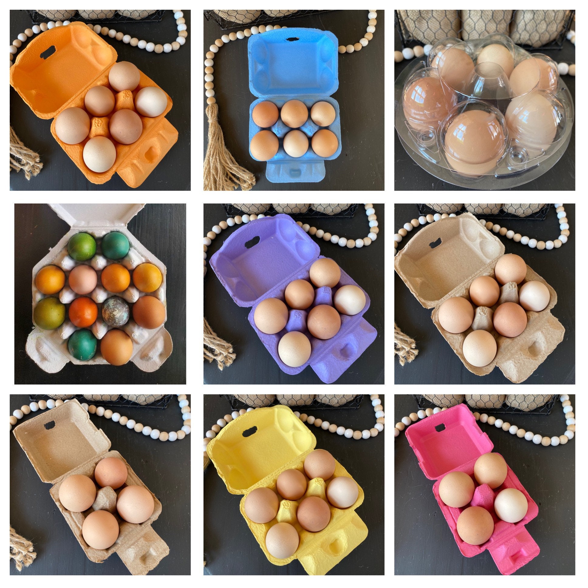 Set of 12 Egg Cartons Square Blank Carton Holds 4 - Etsy