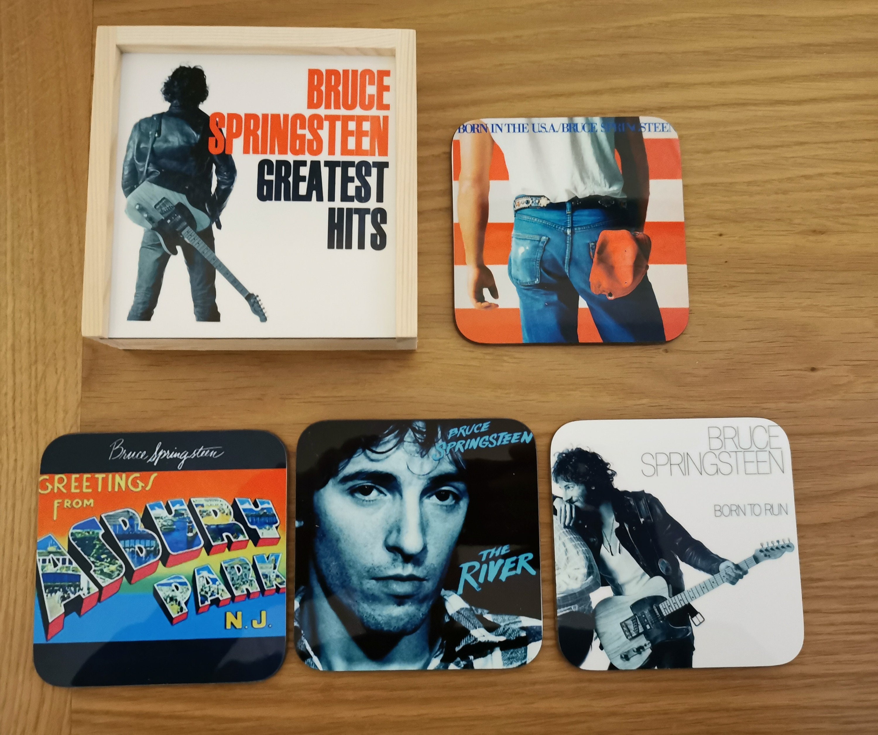 Bruce Springsteen Boxed Set of 4 Wooden Coasters - Etsy UK