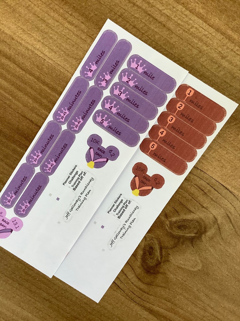 STICKERS | Challenge Training Plan: Half Marathon and 10k | Princess ...
