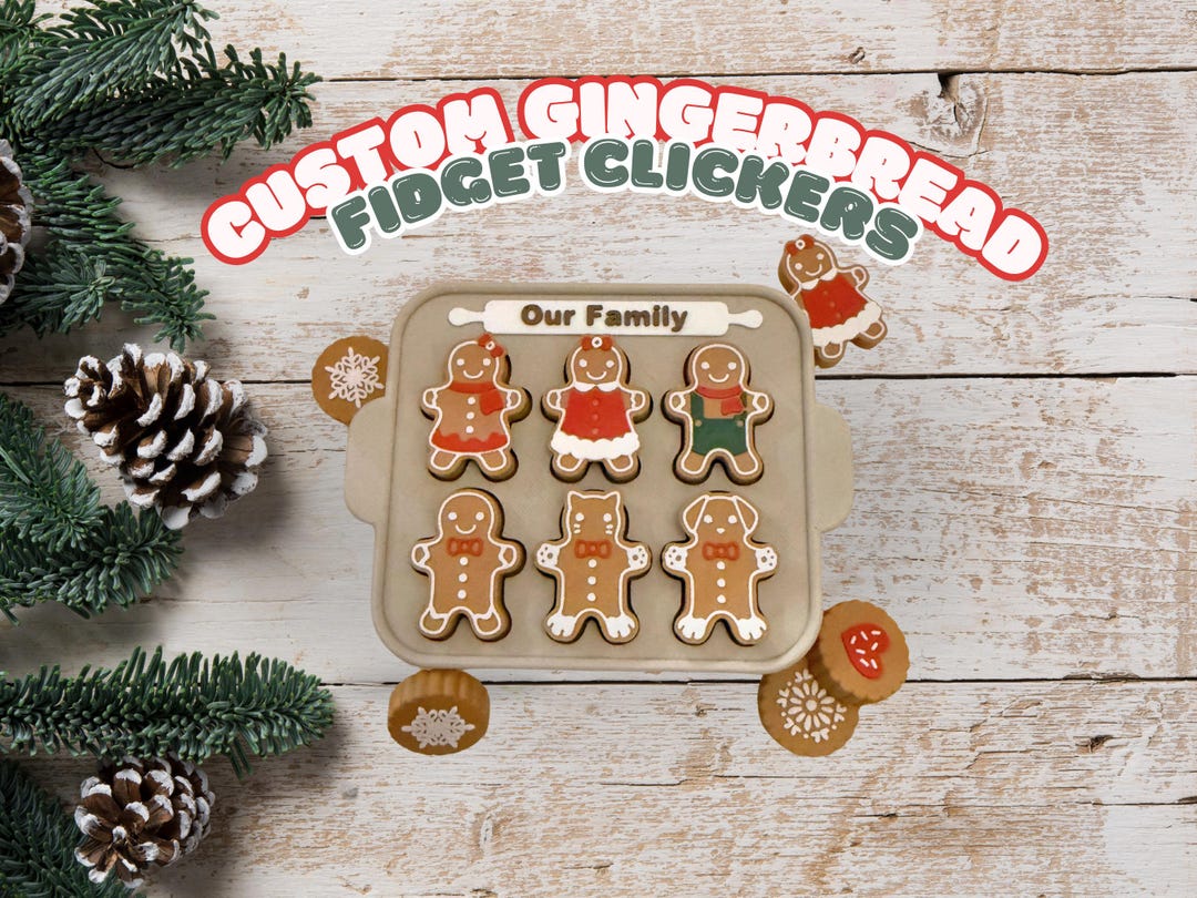 Custom Gingerbread Cookie Sheet Fidget Set | 3D Printed Holiday Gift ...