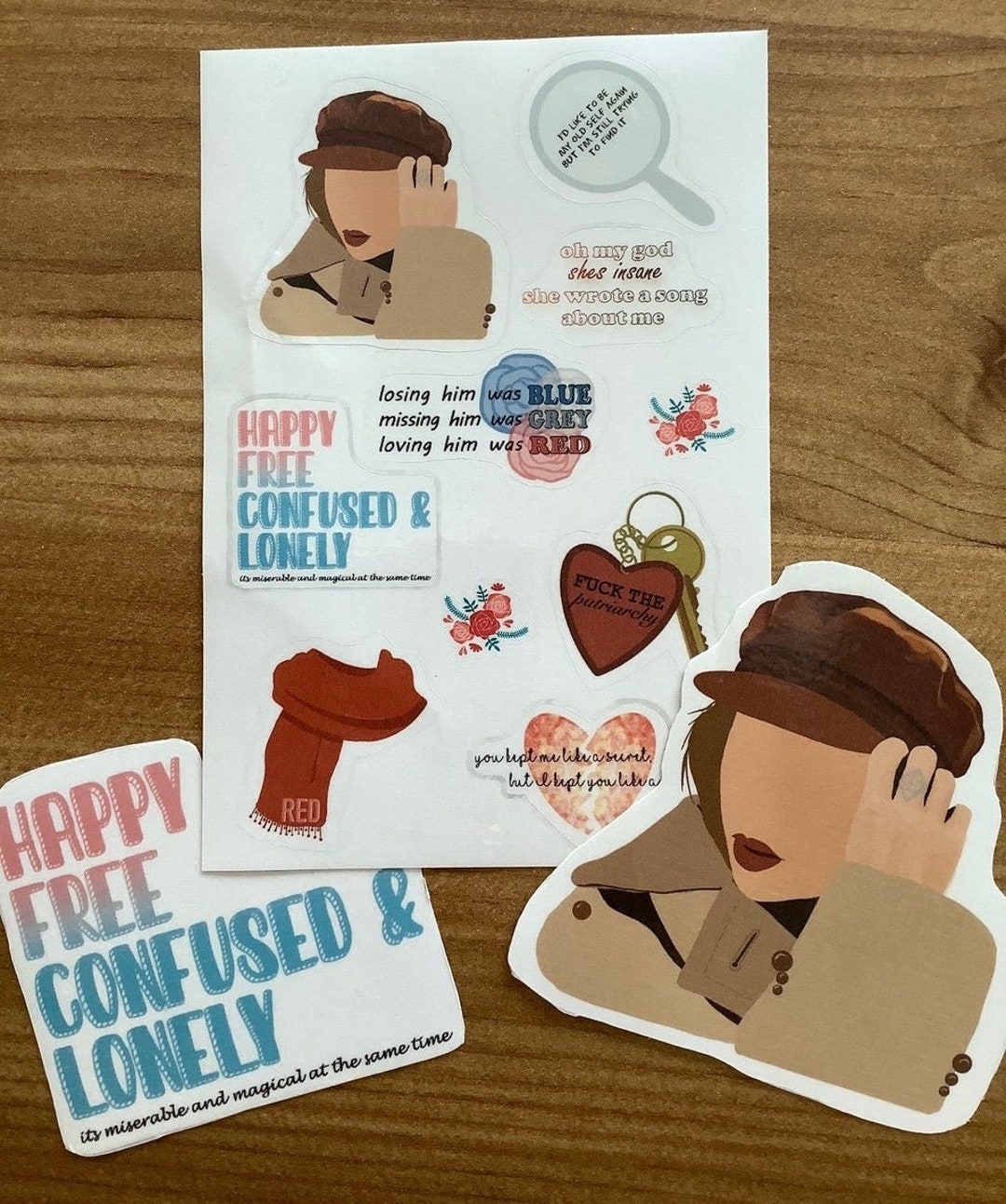 Red Swiftie Stickers | Paper Stickers | Glossy Stickers | Album Sticker ...