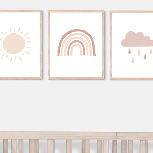 Set of 3 Nursery Decor Rainbow Nursery Prints Nursery - Etsy