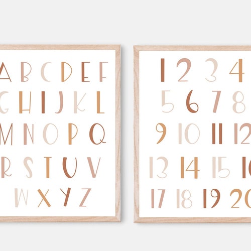 Pastel Nursery Wall Art ABC and Numbers Alphabet Print - Etsy