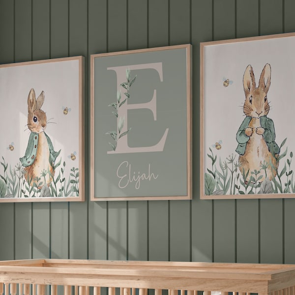 Peter Rabbit Inspired Watercolor Prints Set of 3, Nursery Art, Kids ...