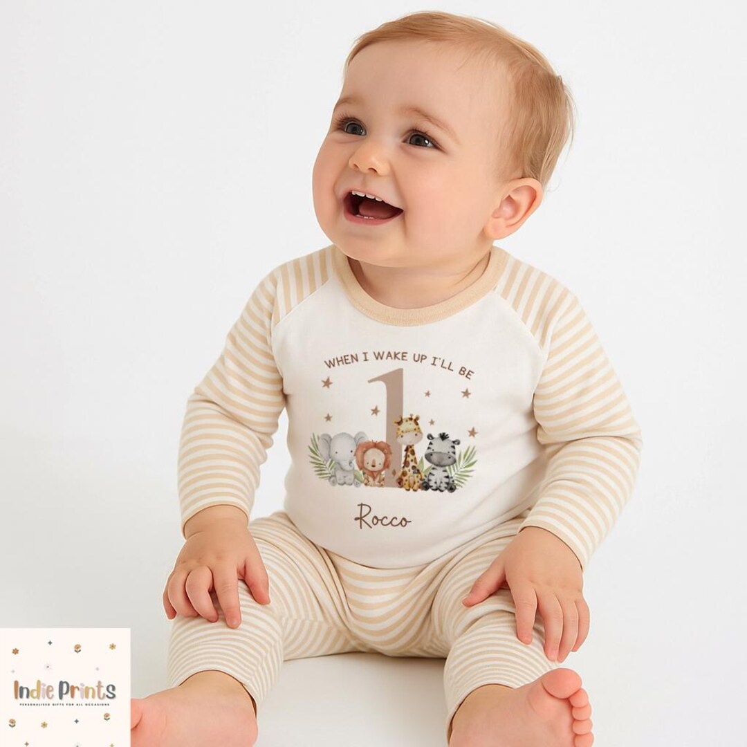 Personalised 1st Birthday Pjs, When I Wake up I Will Be 1 Pyjamas, 1st ...