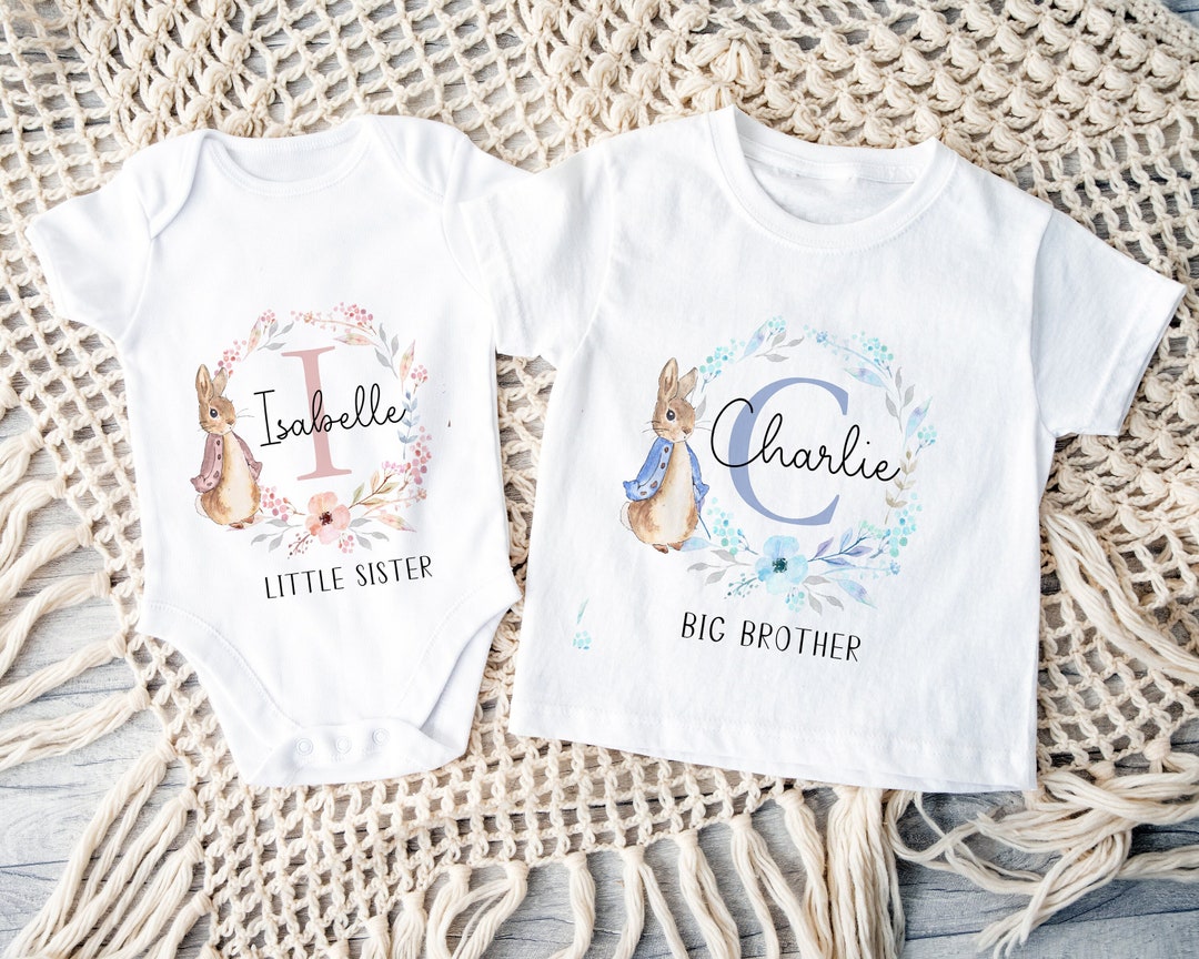 Sibling Matching T-shirts,baby Sister, Big Brother,little Sister,new ...