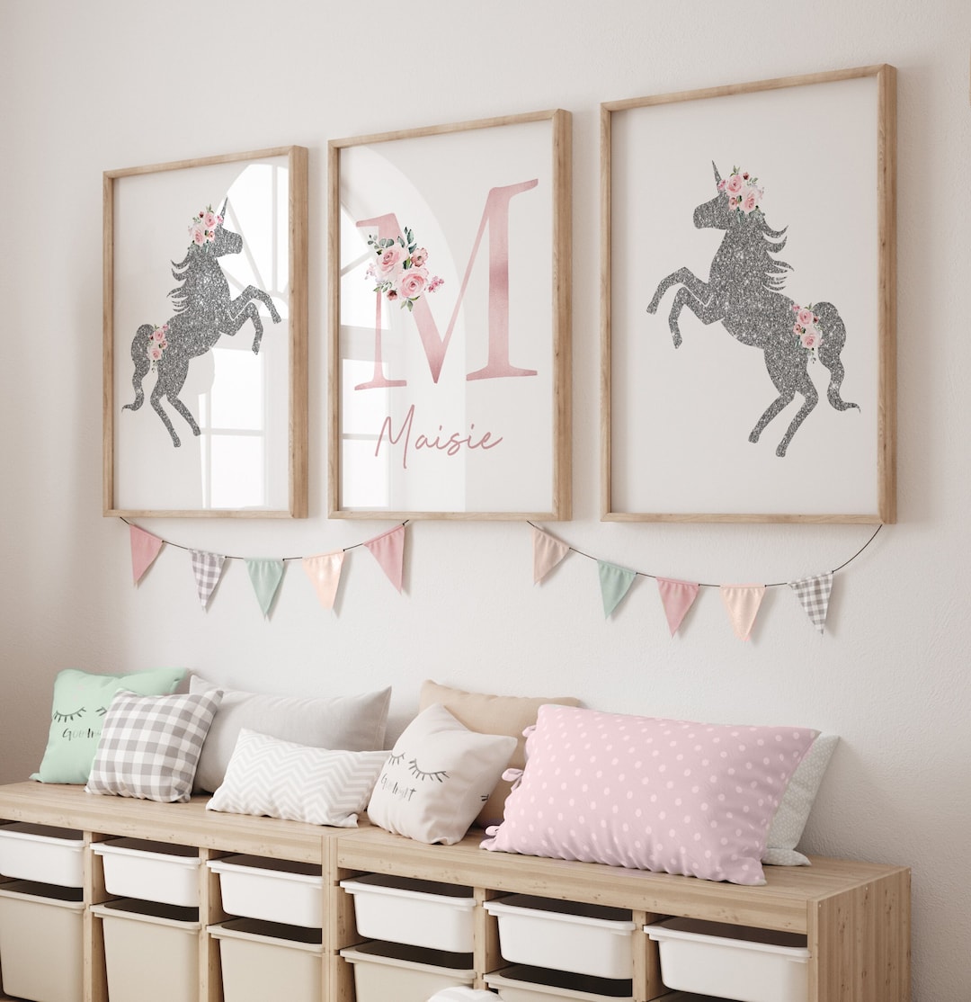 Set of 3 Unicorn Prints,girls Bedroom Prints,girls Room Decor,unicorn ...