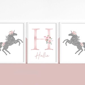Set of 3 Unicorn Prints,girls Bedroom Prints,girls Room Decor,unicorn ...