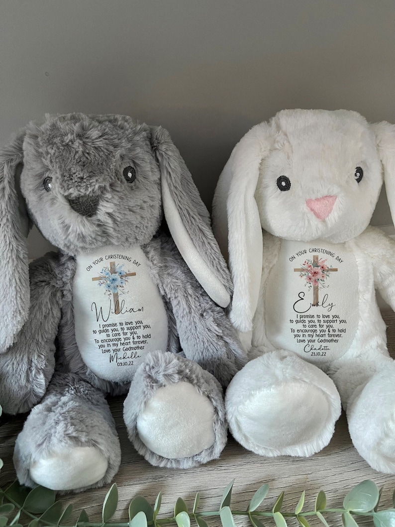 Personalised Christening Gift, Bunny Rabbit, Christening Gift, Boys ...