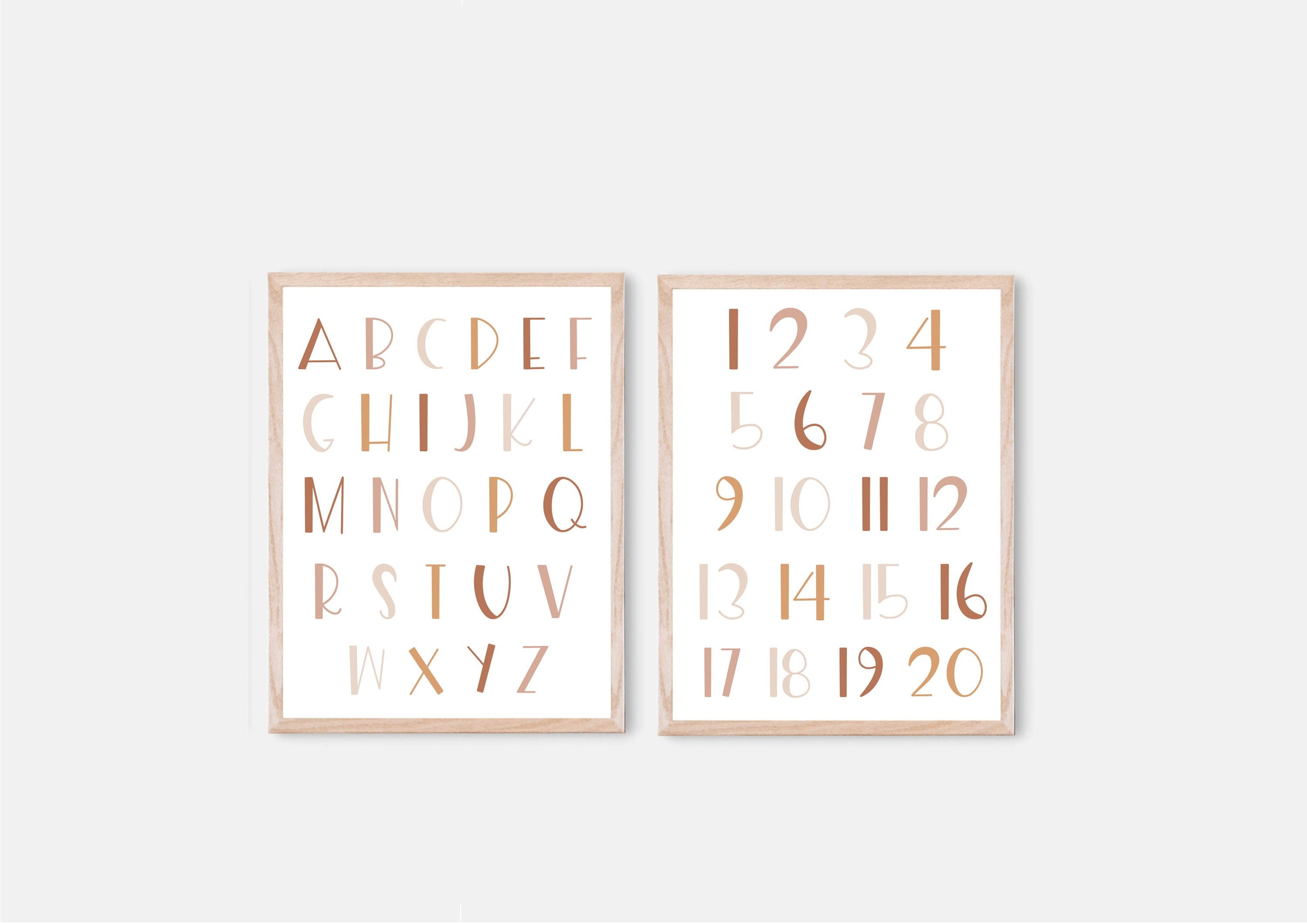 Alphabet and Numbers Print Alphabet Print Numbers 1-20 - Etsy