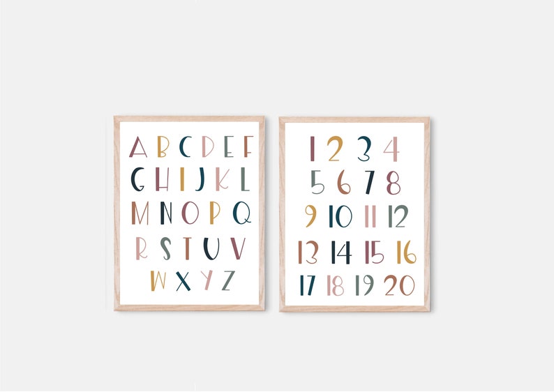 Alphabet and Numbers Print Alphabet Print Numbers 1-20 - Etsy