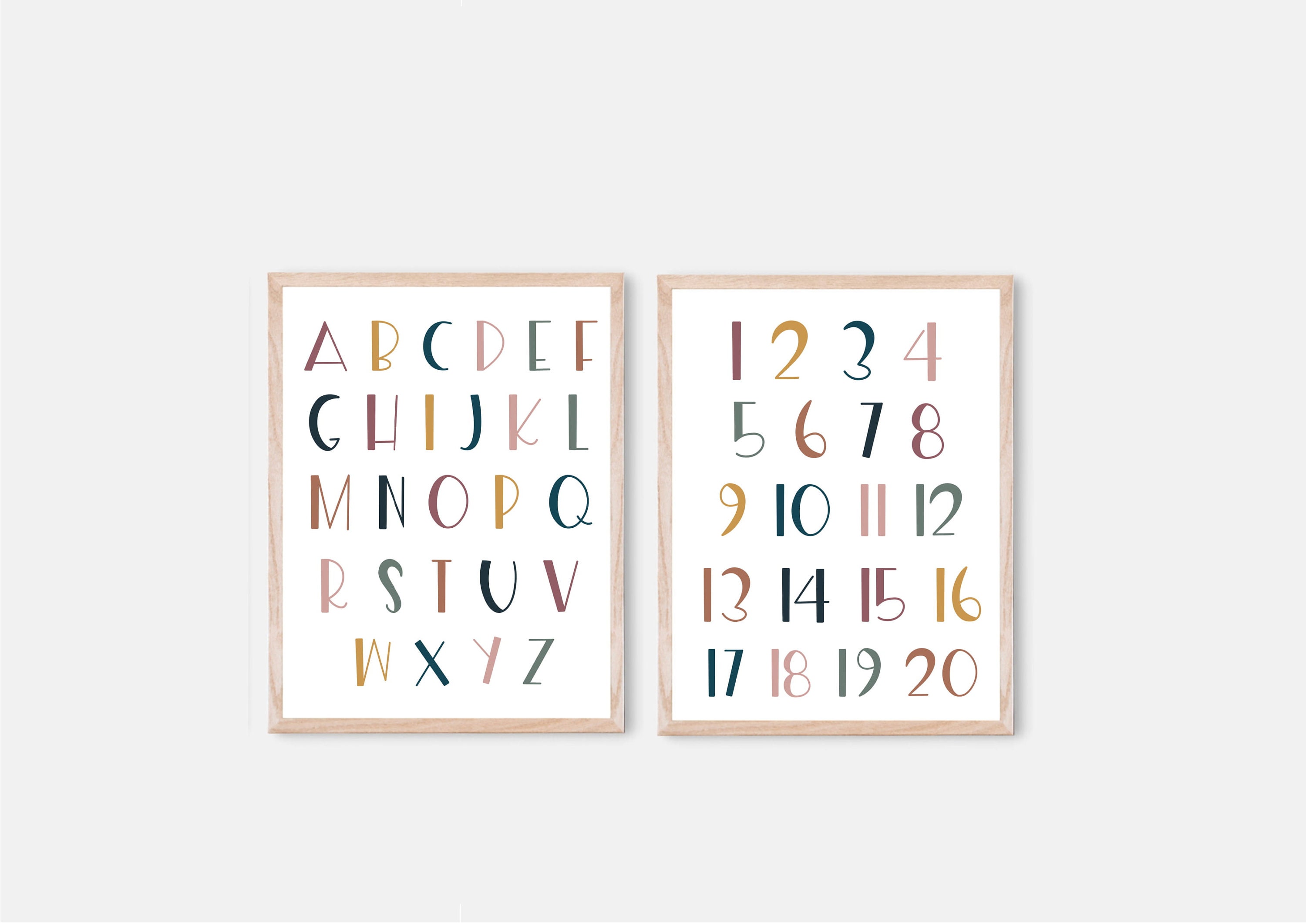 Alphabet and Numbers Print Alphabet Print Numbers 1-20 - Etsy