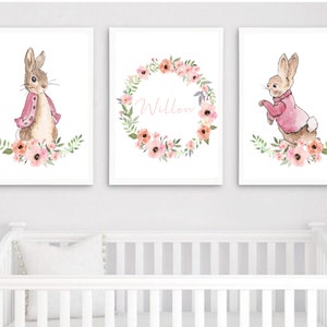 Set of 3 Peter Rabbit Prints, Girls Nursery Prints, Nursery Prints ...
