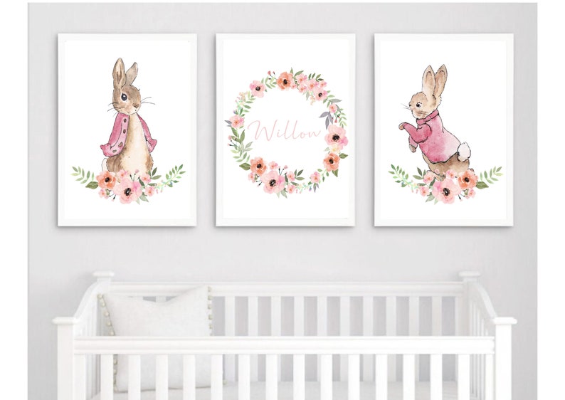 Set of 3 Peter Rabbit Prints Girls Nursery Prints Nursery | Etsy