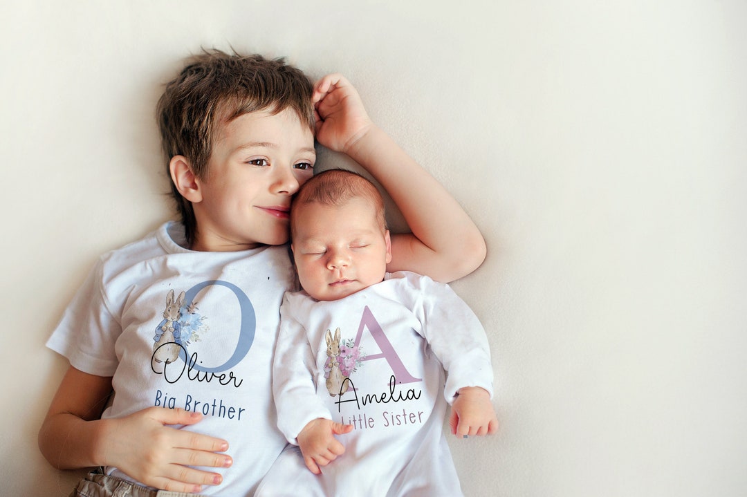 Sibling Matching T-shirts,baby Sister, Big Brother,little Sister,new ...