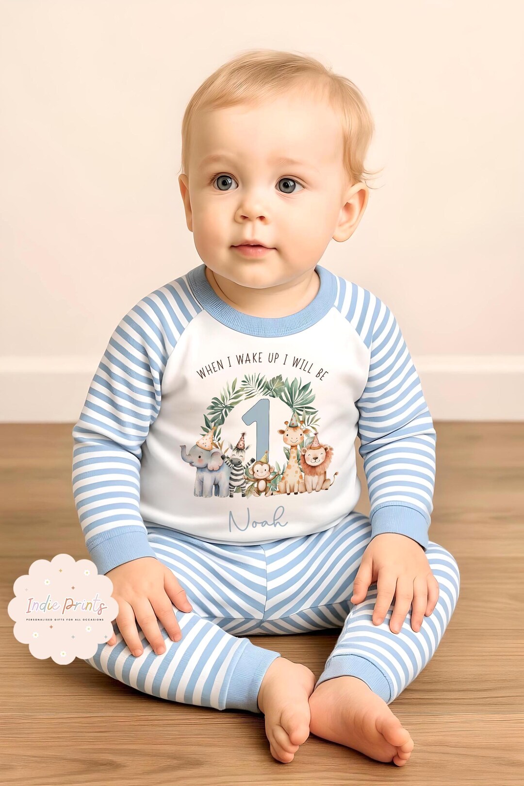 Personalised 1st Birthday Pyjamas, When I Wake up I Will Be 1, 2 3 ...