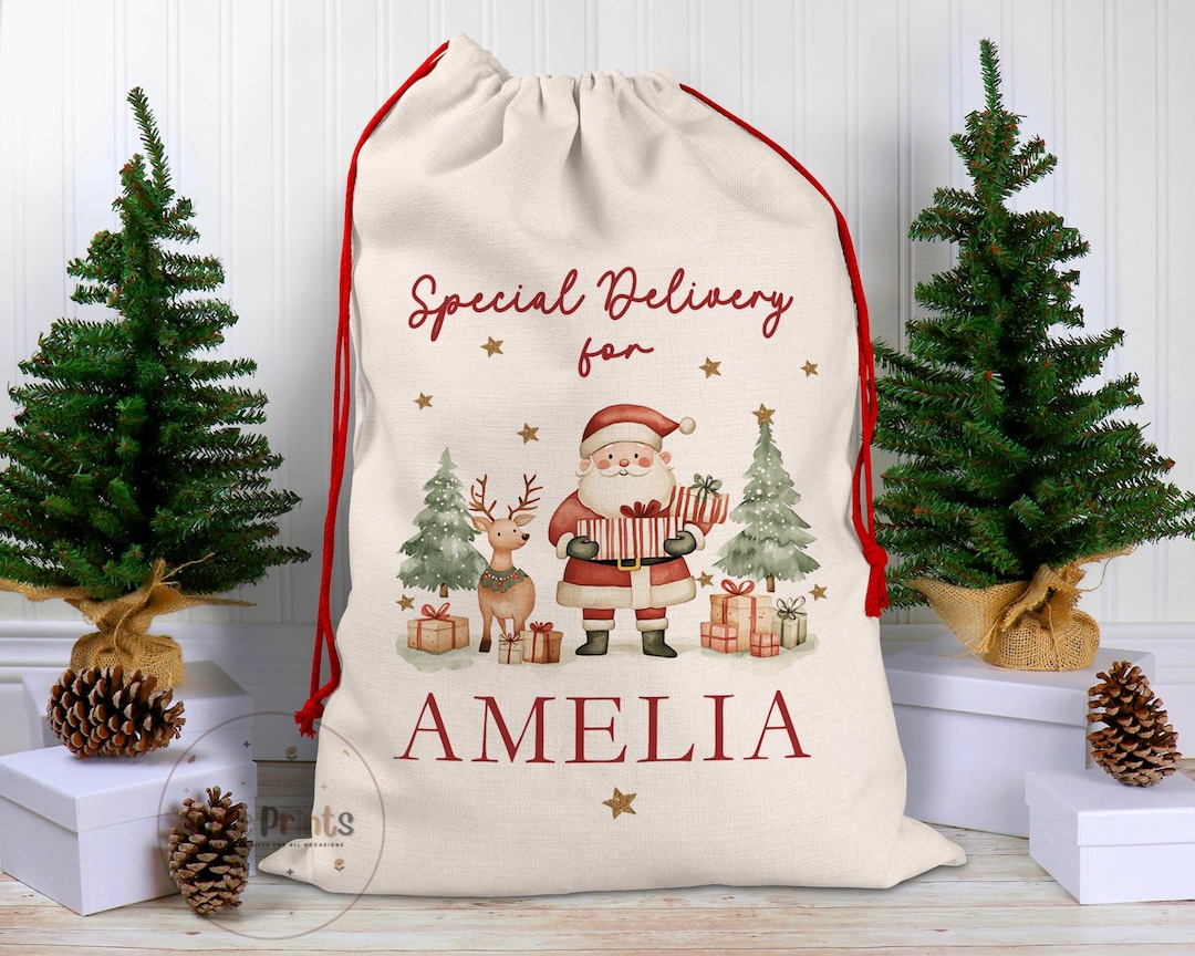 Personalised Santa Sack, Kids Christmas Present Sack ,christmas Toy ...