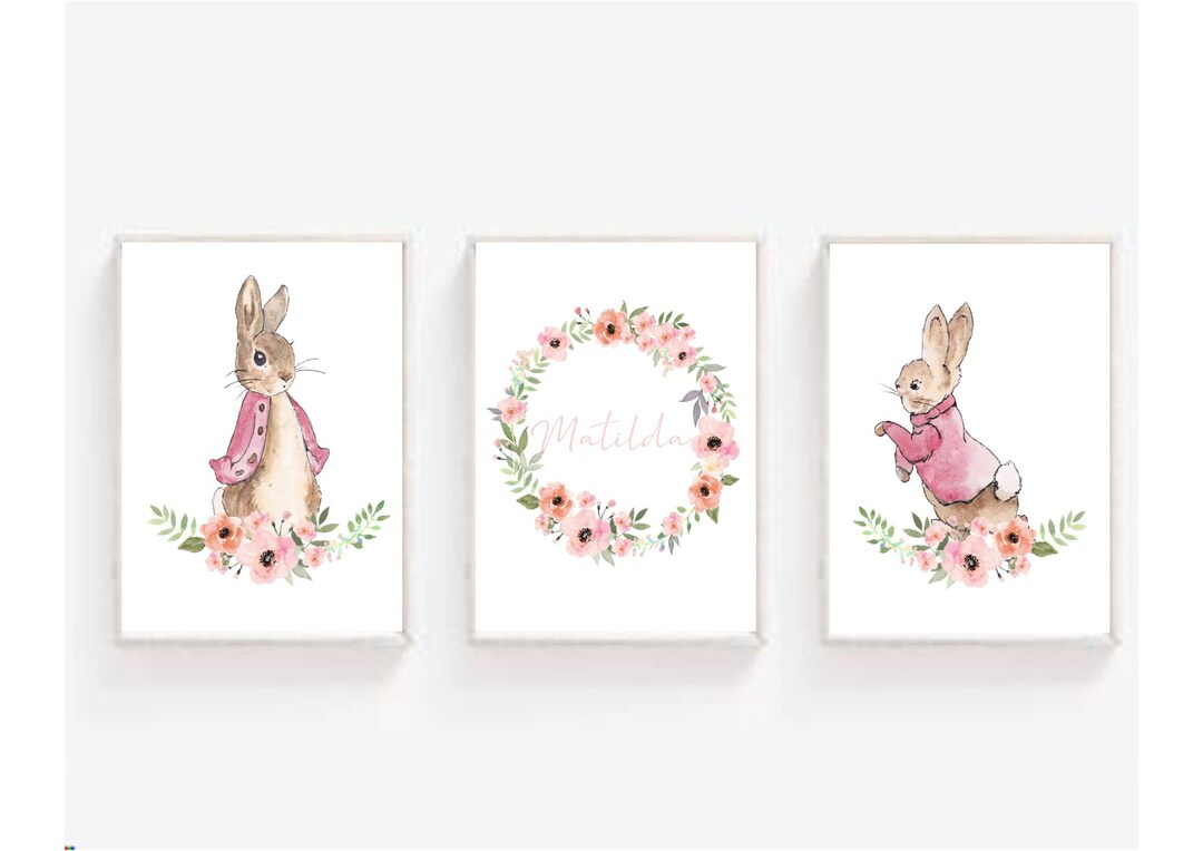 Set of 3 Peter Rabbit Prints, Girls Nursery Prints, Nursery Prints ...