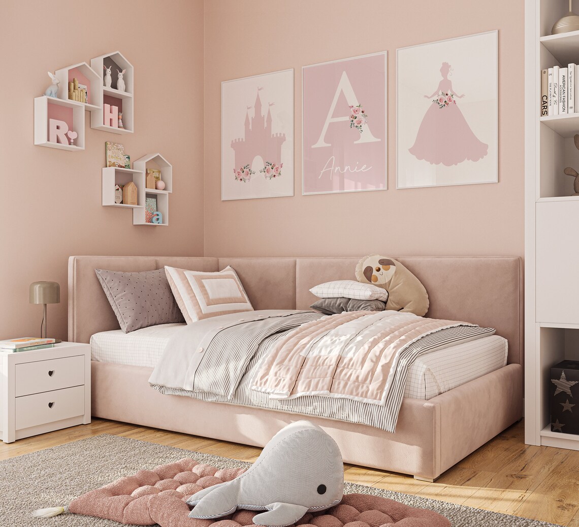 Princess Prints,girls Bedroom Prints,girls Wall Art,pink,floral,nursery ...