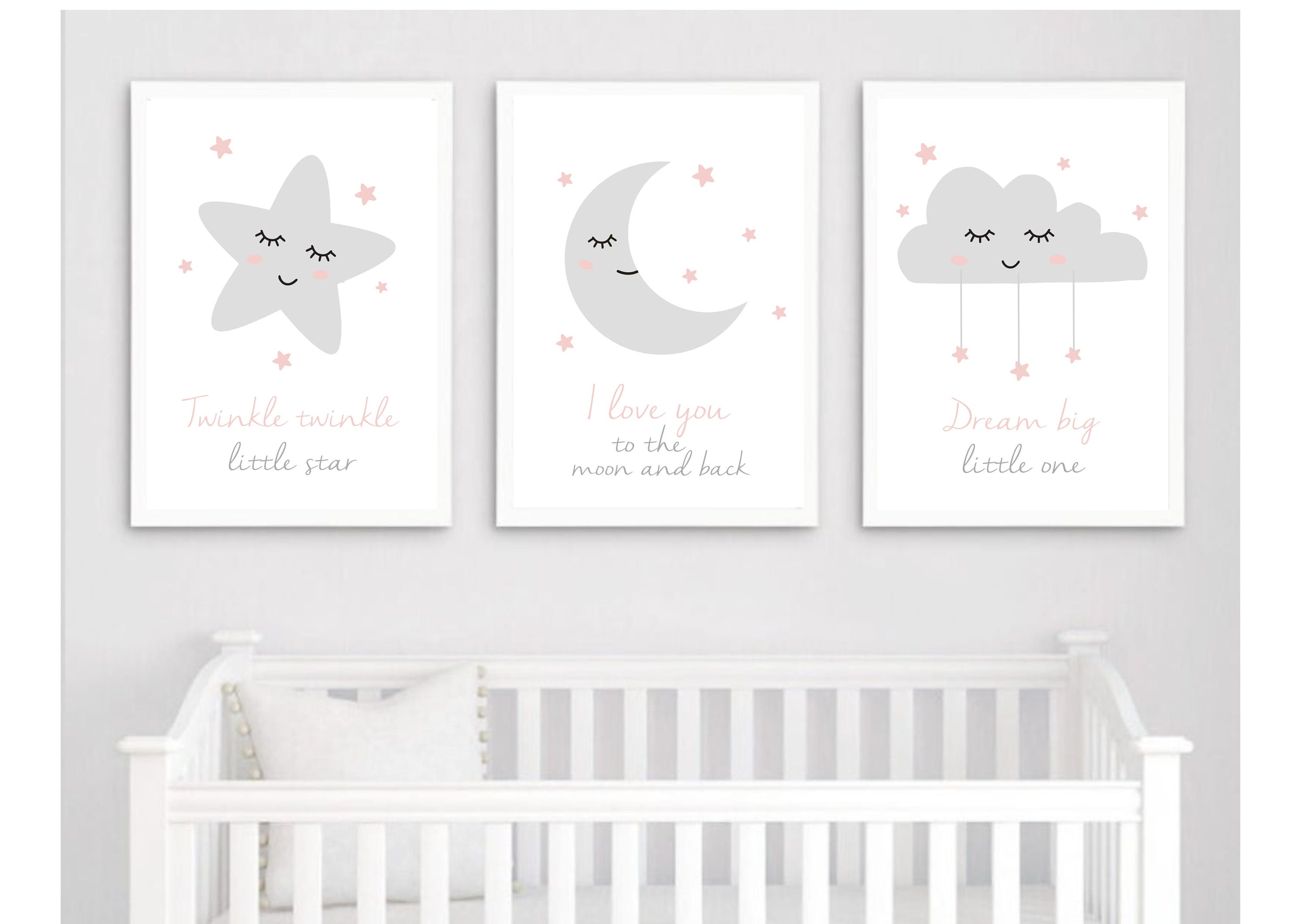Set of 3 Nursery Prints Twinkle Twinkle Little Star Nursery | Etsy