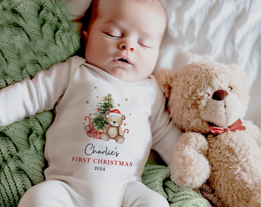 Personalised Baby's First Christmas Sleepsuit, My 1st Christmas ...
