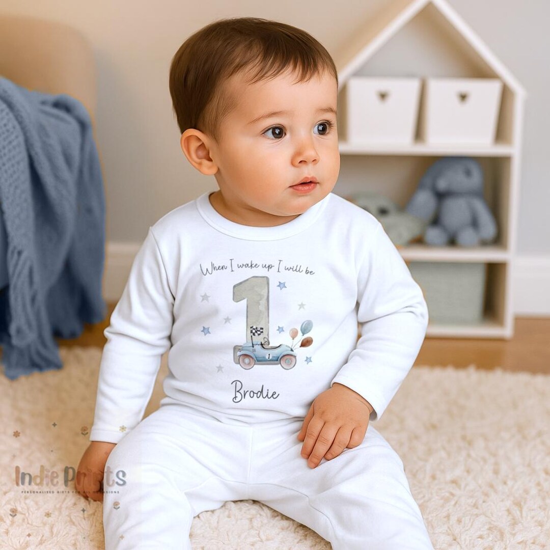 Personalised 1st Birthday Pyjamas,when I Wake up I Will Be 1, First ...