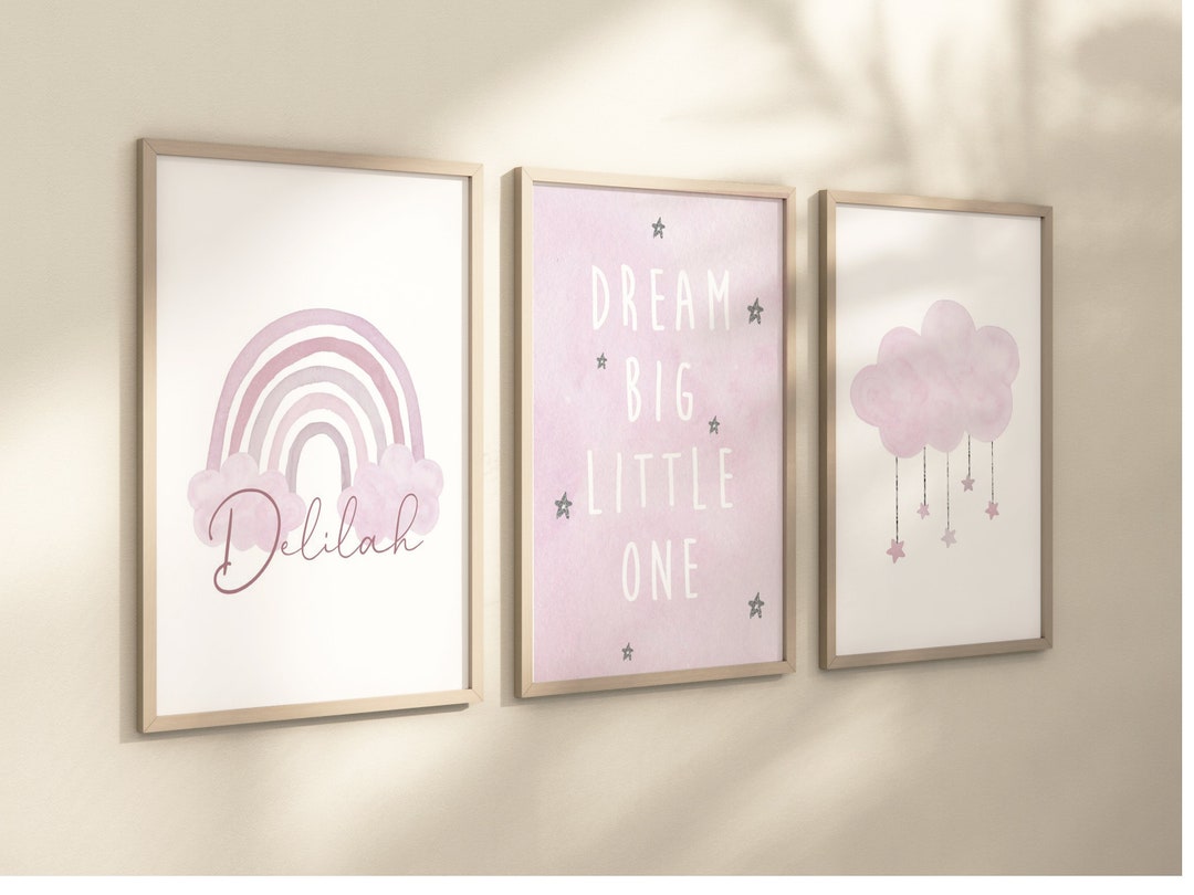 Girls Room Wall Art, Nursery Decor, Pink Nursery,girls Bedroom Prints ...