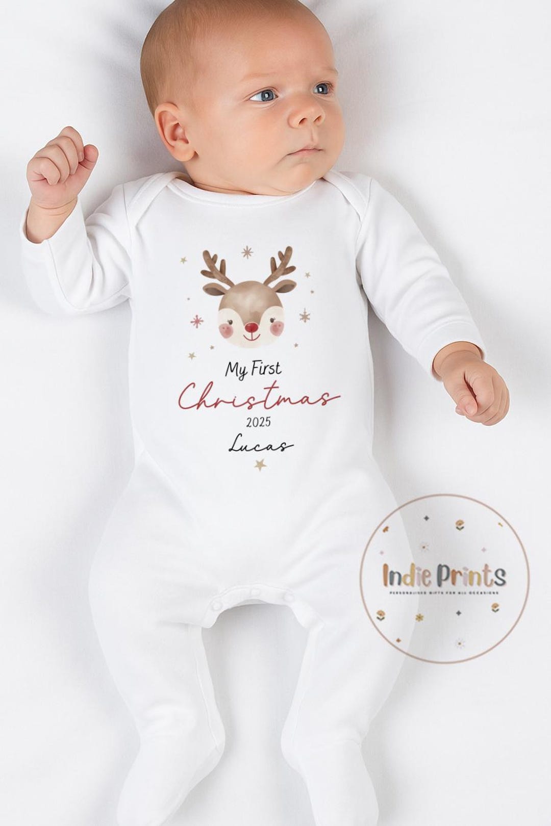 Christmas Sleepsuit, First Christmas Baby Grow, Festive Baby Outfit ...
