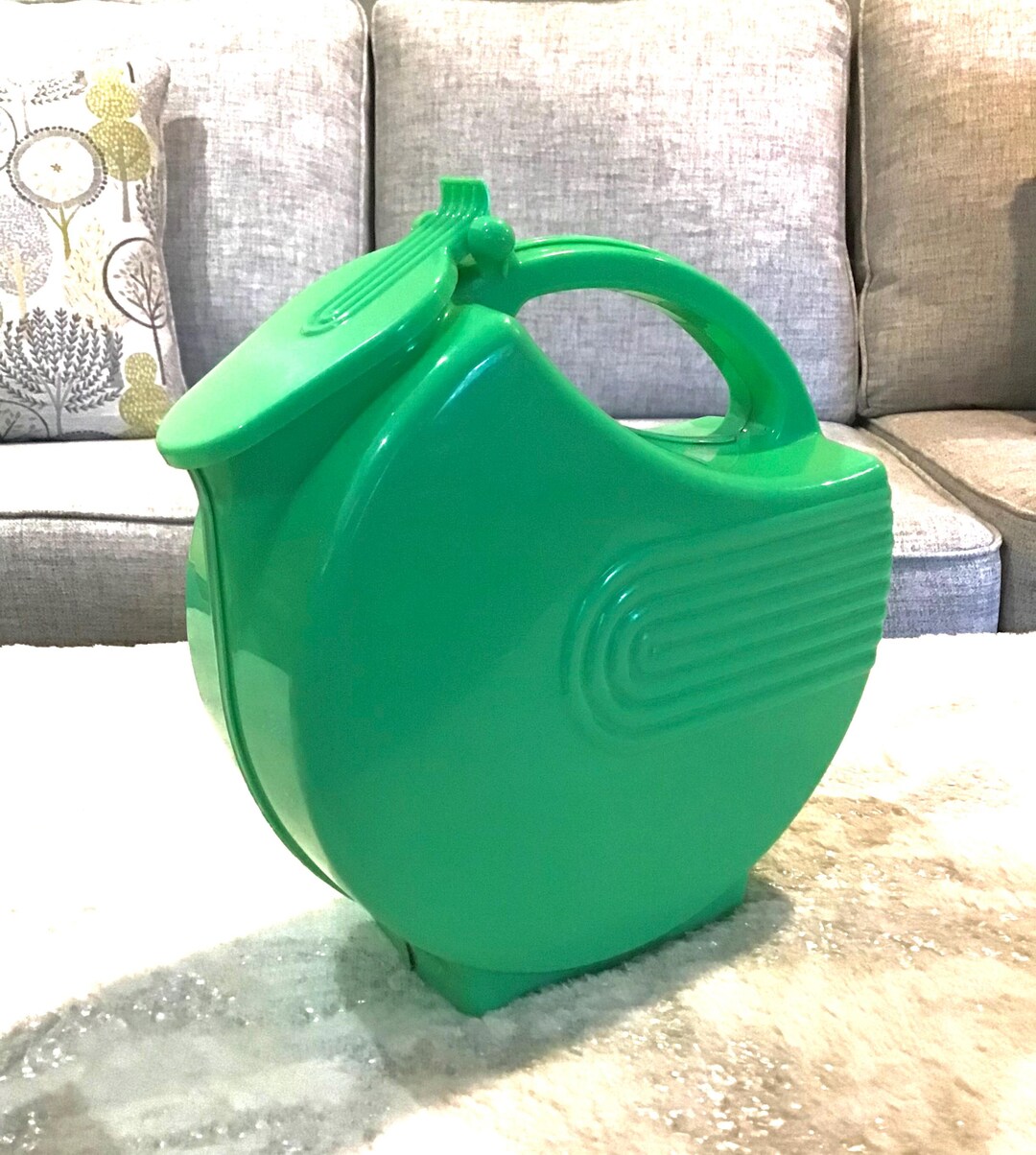 Art Deco Style Pitcher, Plastic Pitcher, Kitsch Pitcher, Jade Green ...