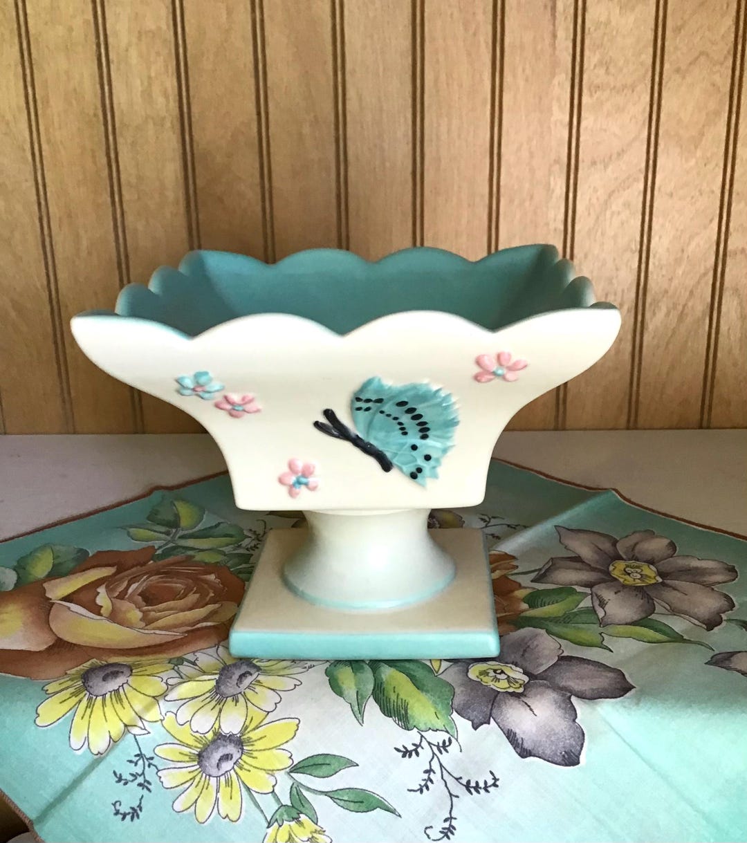 MCM Kitsch Compote With Butterfly Decor - Etsy