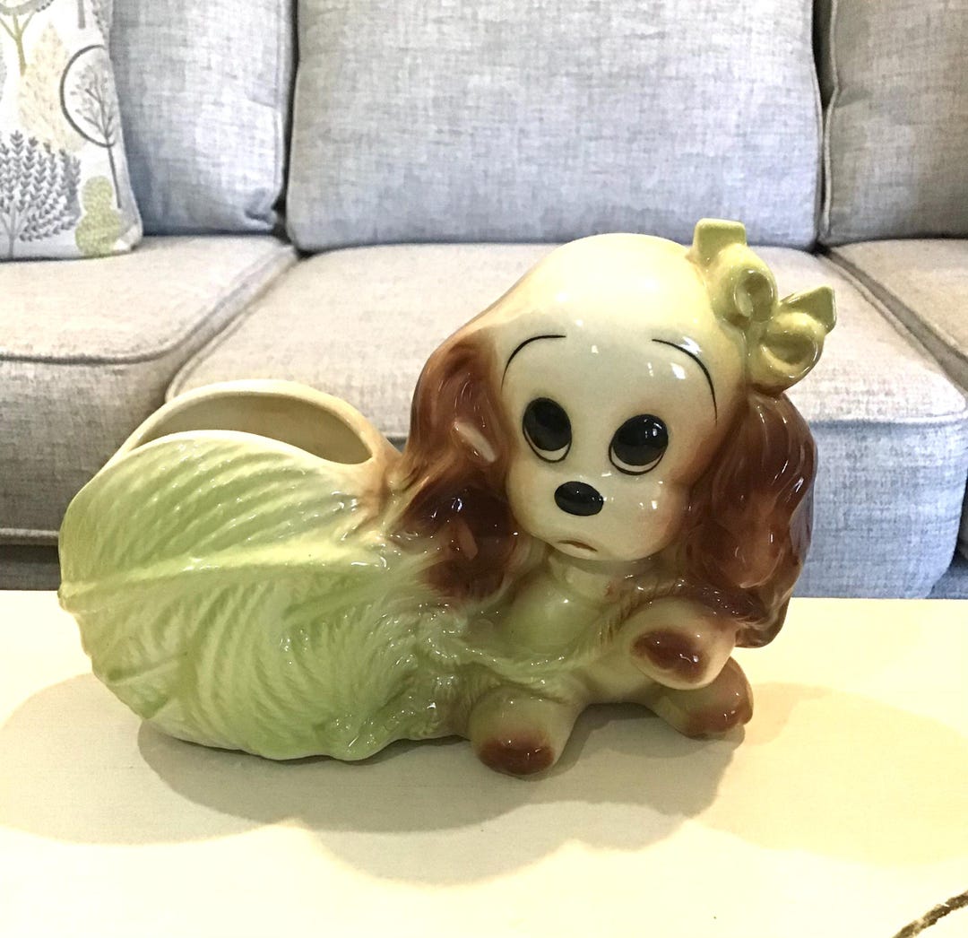 Kitsch Planter, MCM Planter, Planter With Puppy, Planter With Cocker ...