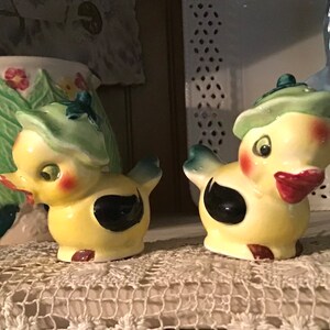 Duck Salt and Pepper Shakers, Duck Shakers, Vintage Shakers, Yellow ...