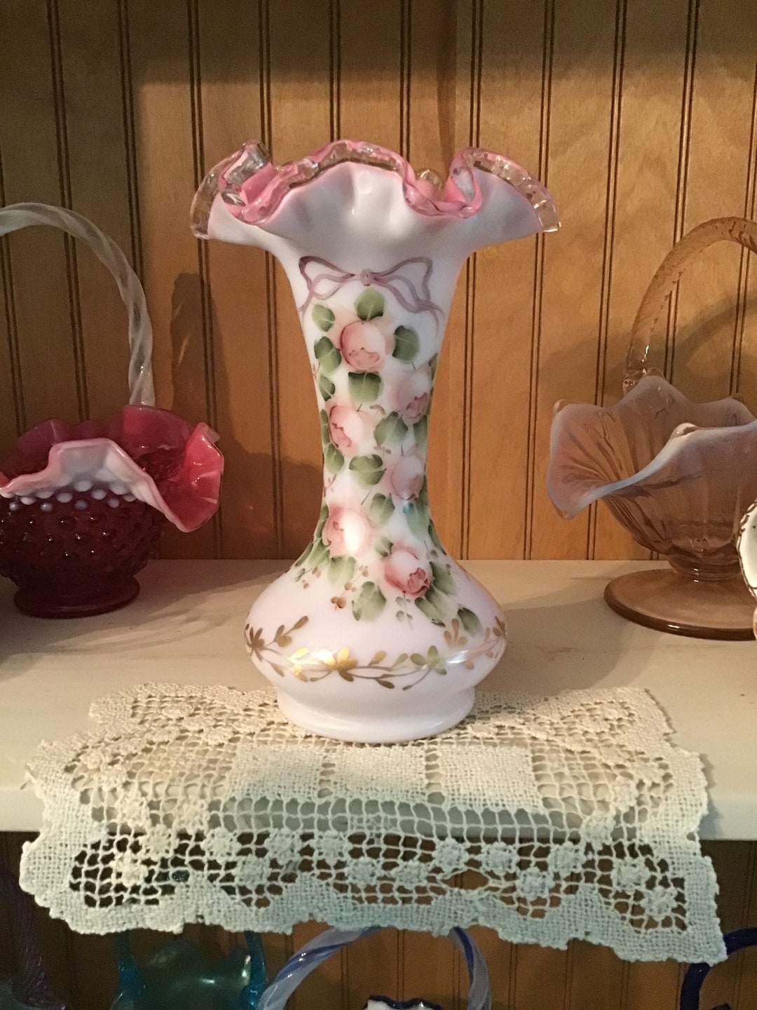 Fenton, Fenton Vase, Charleton by Fenton, Charleton, Vase, Hand Painted ...