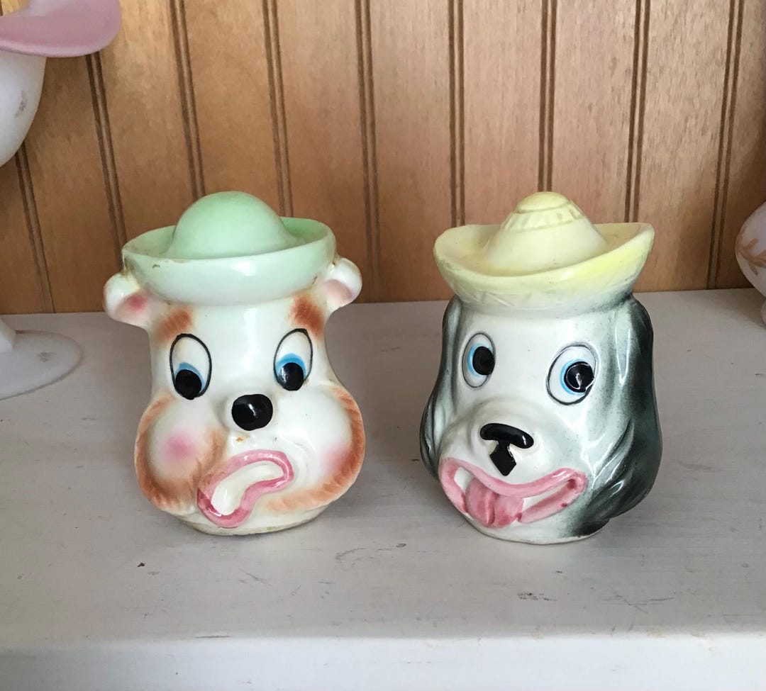 Dog Salt and Pepper, Shakers, Salt and Pepper Shakers, Dog Head Shakers ...