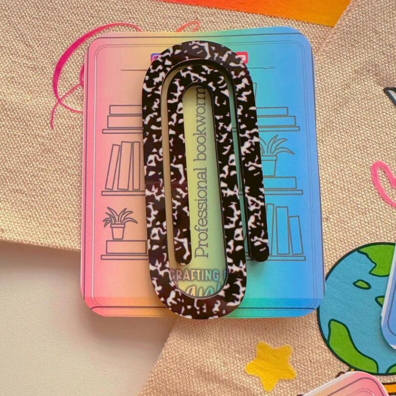 Teacher Acrylic Jumbo Paperclips, Glitter Paperclips, Teacher Bookmarks ...