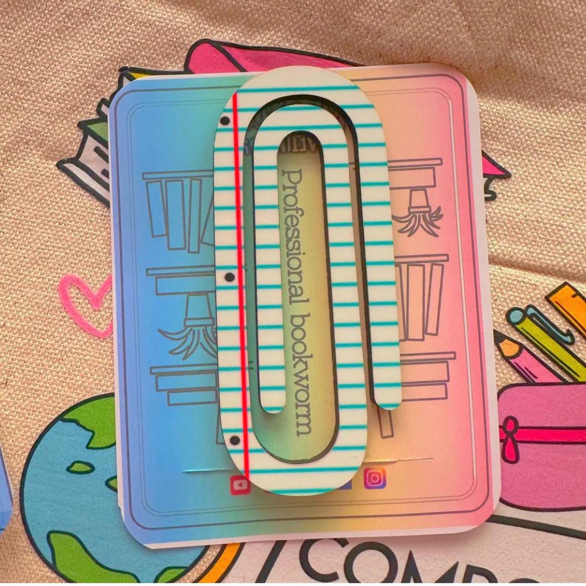 Teacher Acrylic Jumbo Paperclips, Glitter Paperclips, Teacher Bookmarks ...
