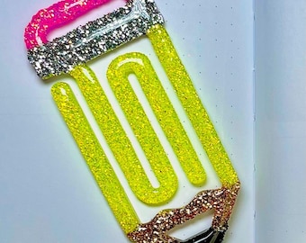 Teacher Acrylic Jumbo Paperclips, Glitter Paperclips, Teacher Bookmarks ...