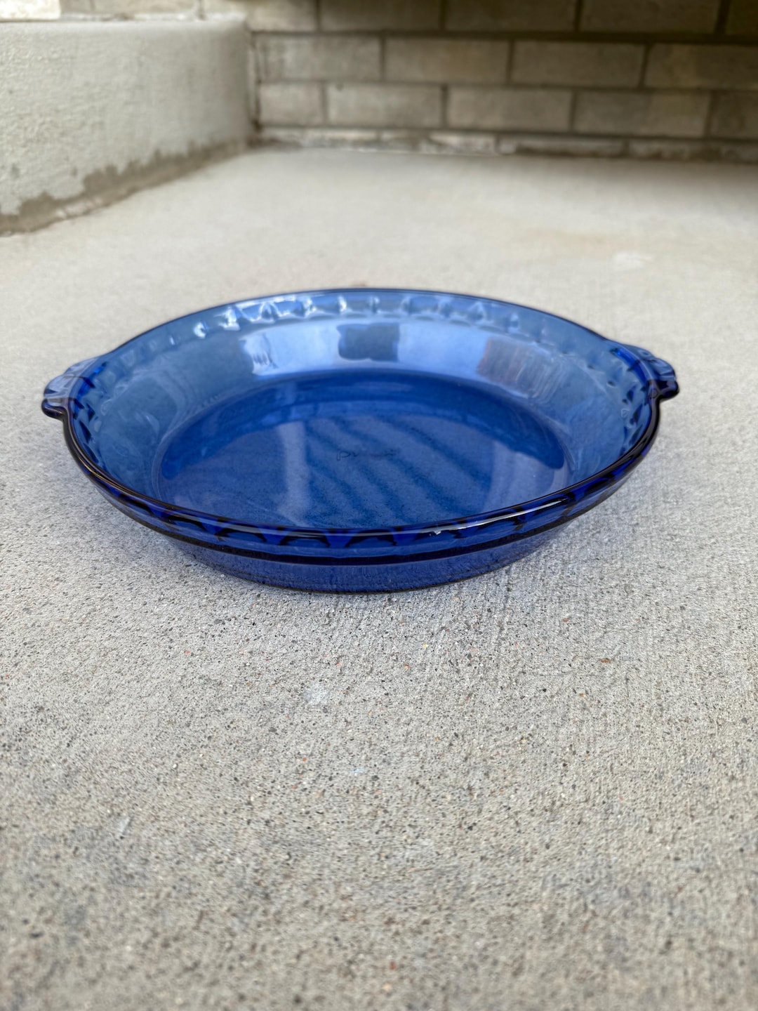 Cobalt Blue Pyrex Pie Plate With Fluted Edge and Handles - Etsy