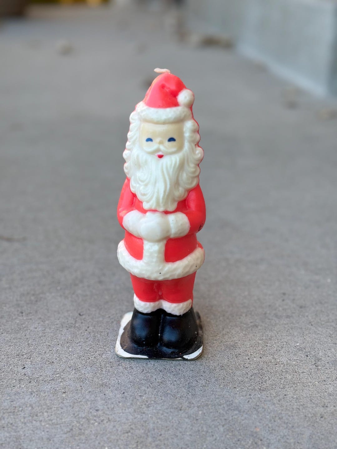Large Vintage Santa Candle - Etsy