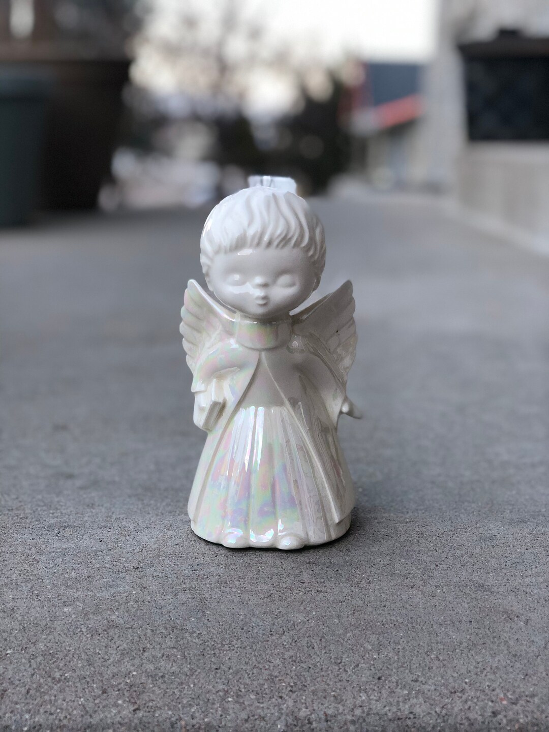 Iridescent White Angel Figurine - Etsy