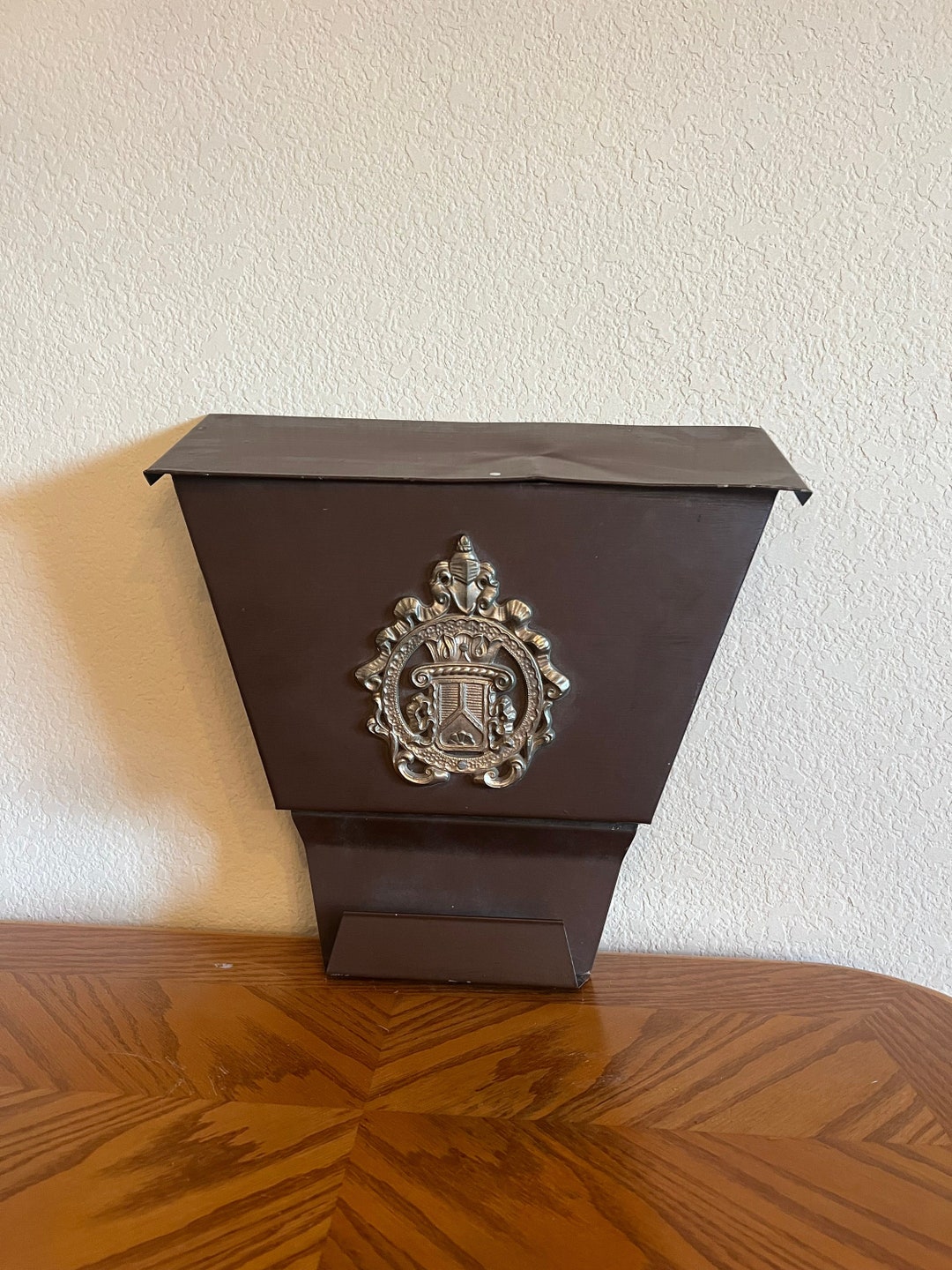 Large Brown and Gold Metal Wall Mailbox - Etsy