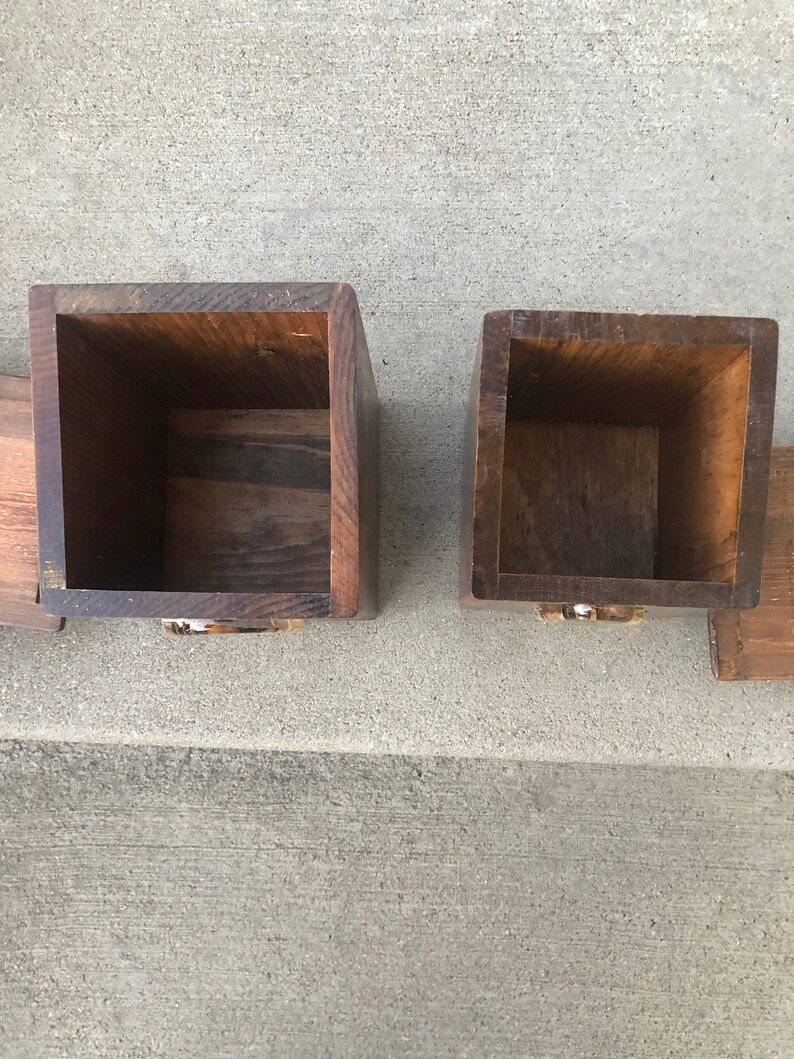 Set of 2 Wood Canisters With Kitchen Motif - Etsy