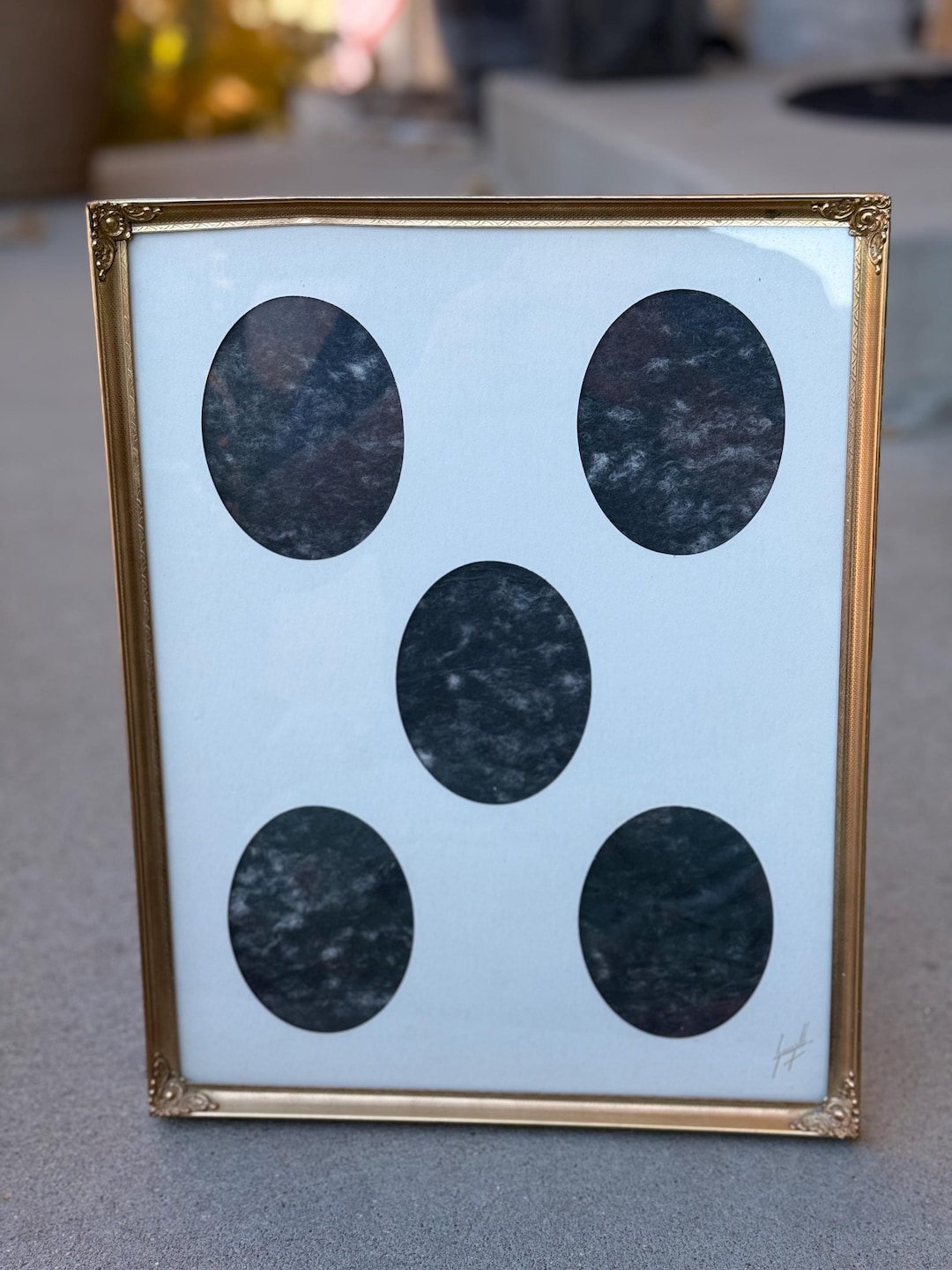 Large Etched Gold 14x11 Picture Frame With Mat, Oval 4x3 Cutouts - Etsy