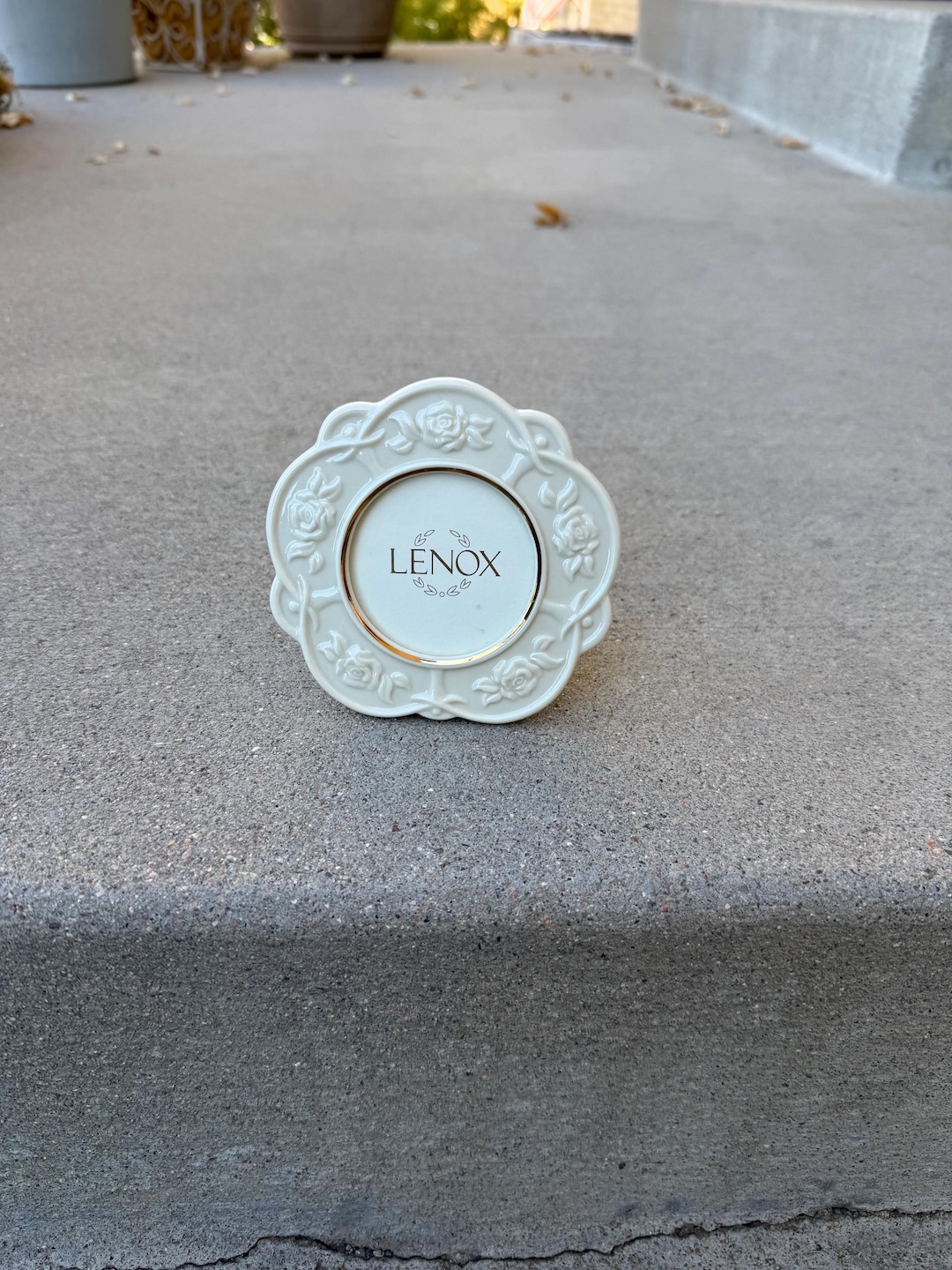 Small Lenox Cream/ecru Colored Picture Frame With Rose Details - Etsy
