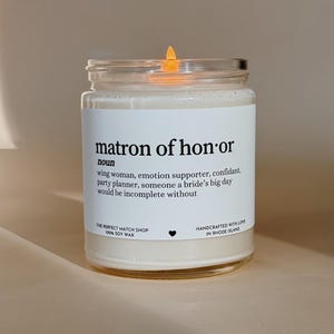 Matron of Honor Candle Matron of Honor Gift Maid of Honor Box Maid of ...